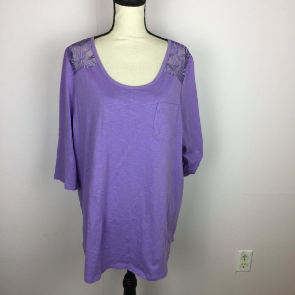 Roaman's | Tops | New Roamans Blouse Tee Top 82 Womans Purple Knit ...